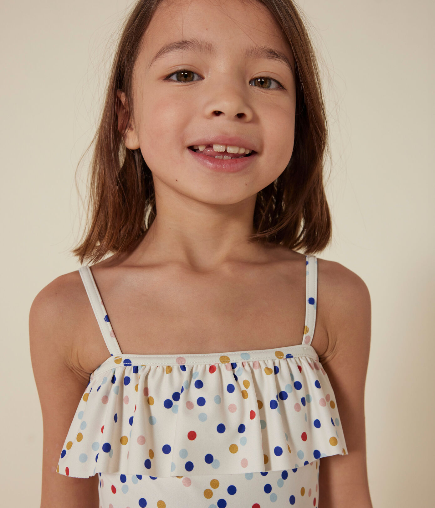 Maillot de bain 1 pièce imprimé enfant fille MARSHMALLOW/MULTICO ...