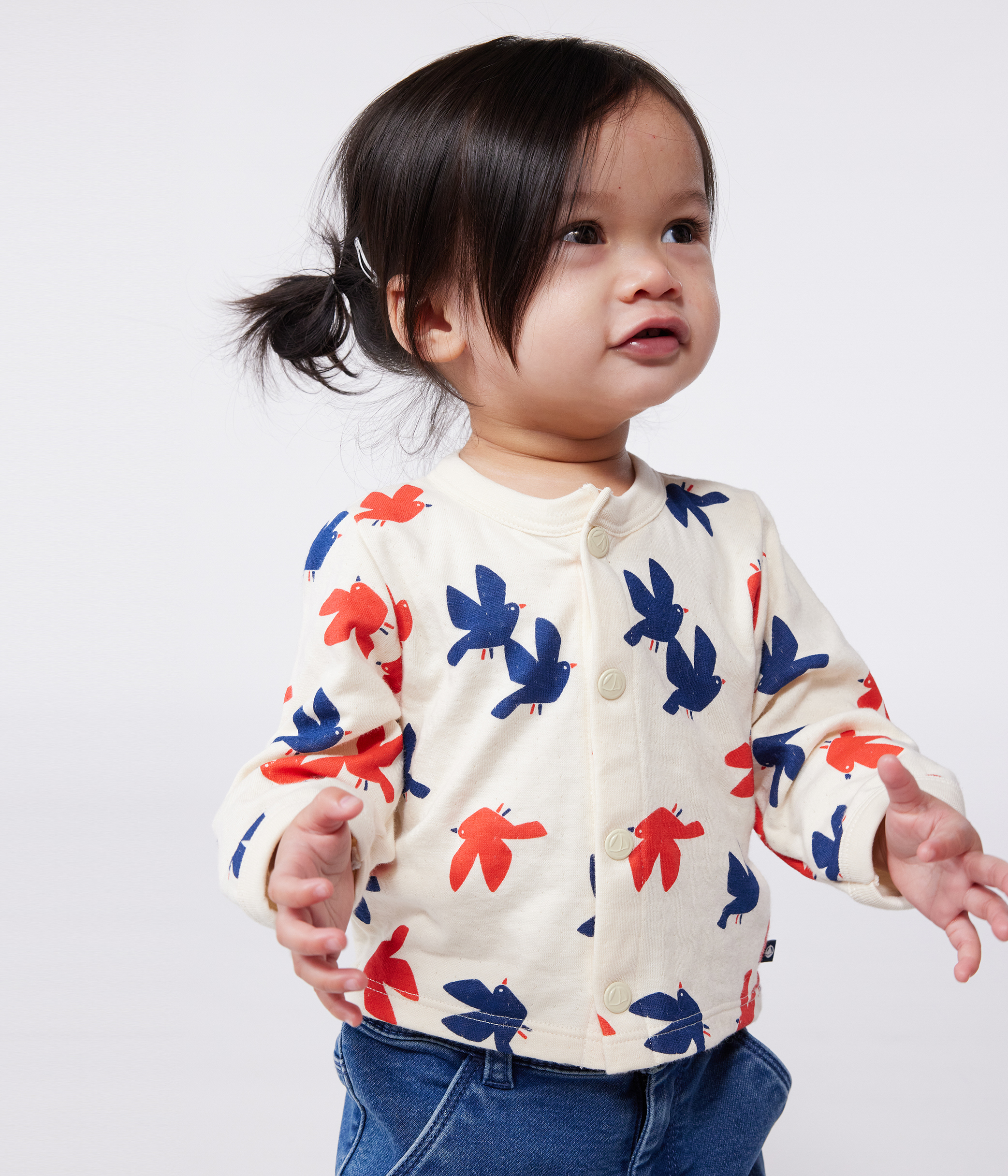 Cardigan bébé en coton, imprimé oiseaux AVALANCHE/MULTICO | Petit Bateau