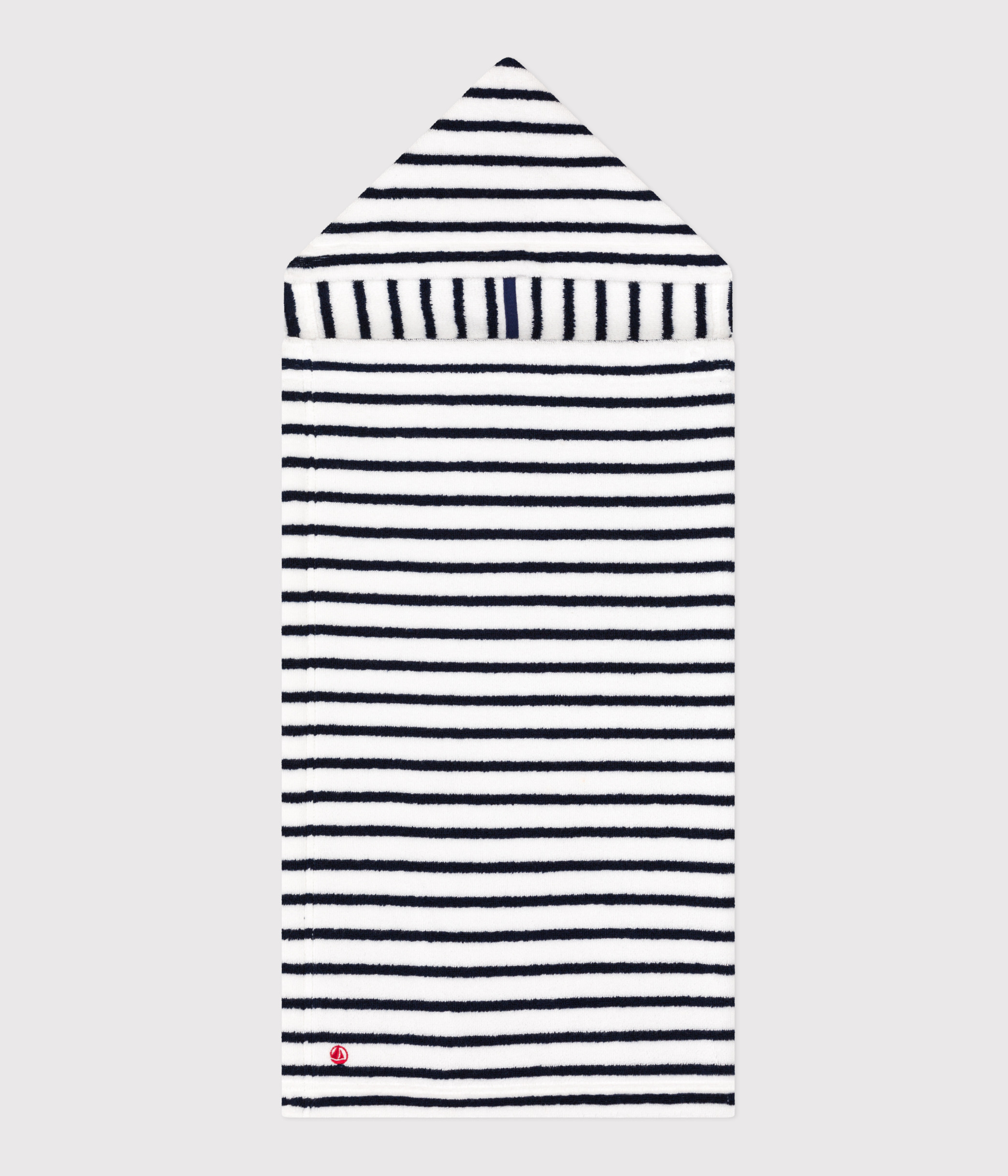 Cape de bain à rayures bébé en éponge LAIT/MEDIEVAL A08AT86 | Petit Bateau