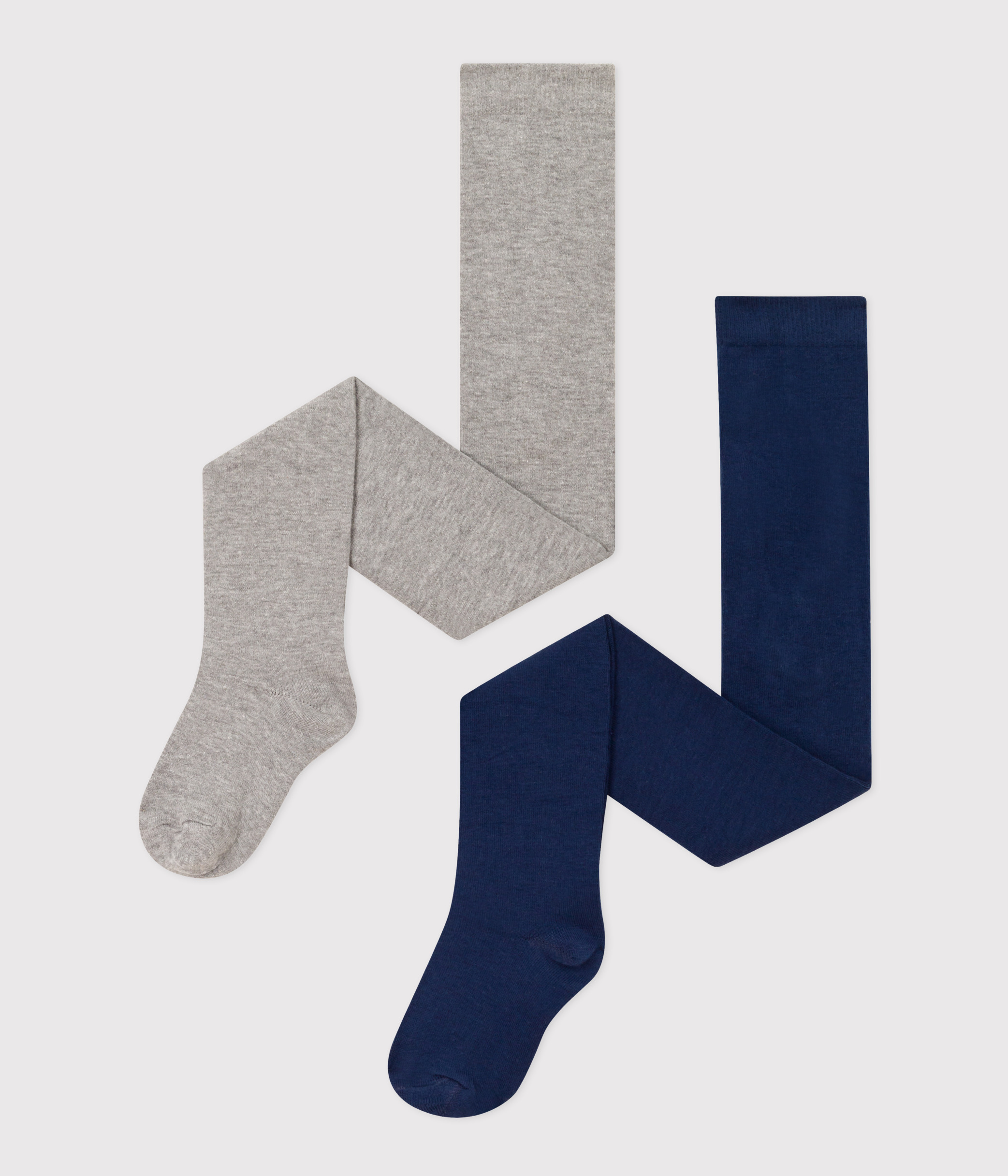 Lot de 2 paires de collants enfant fille en coton variante 1 | Petit Bateau