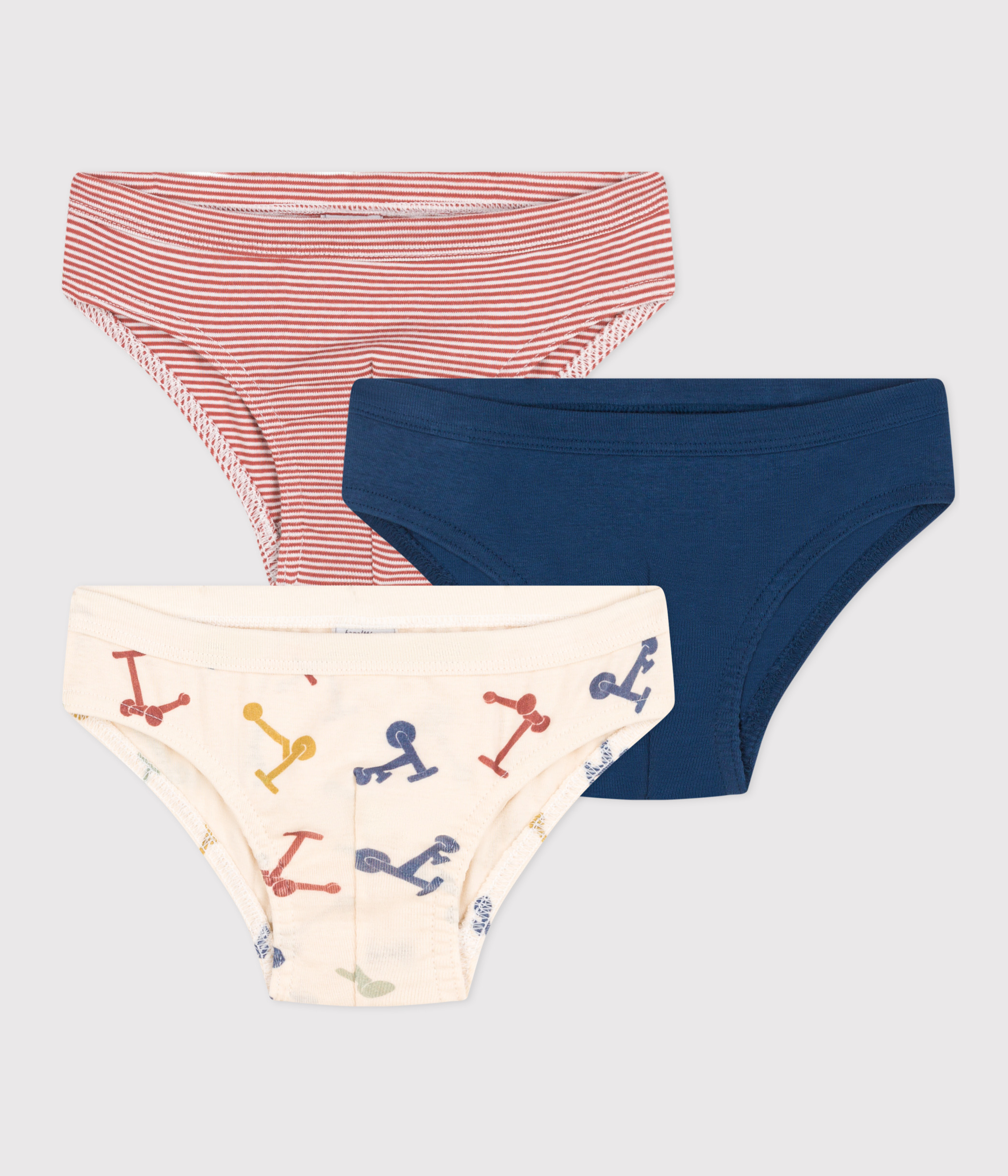 Lot de 3 slips trottinette en coton enfant variante 1 | Petit Bateau